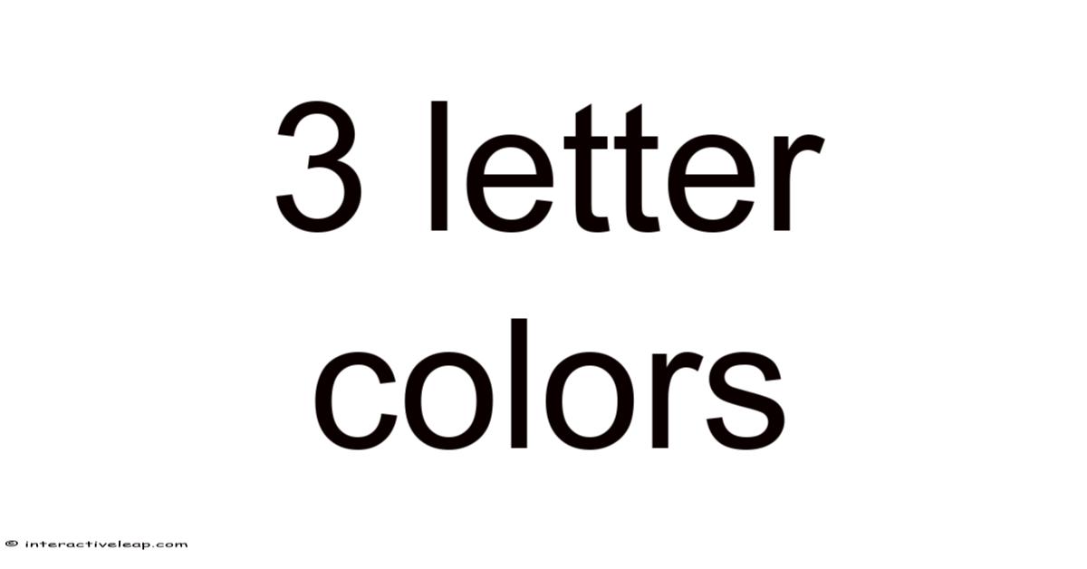 3 Letter Colors
