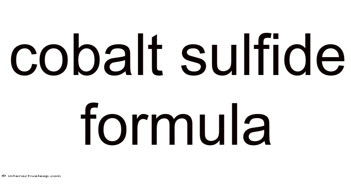 Cobalt Sulfide Formula