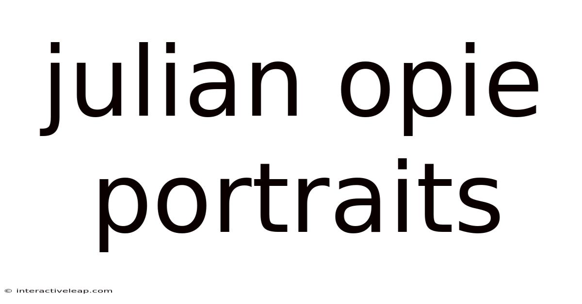 Julian Opie Portraits