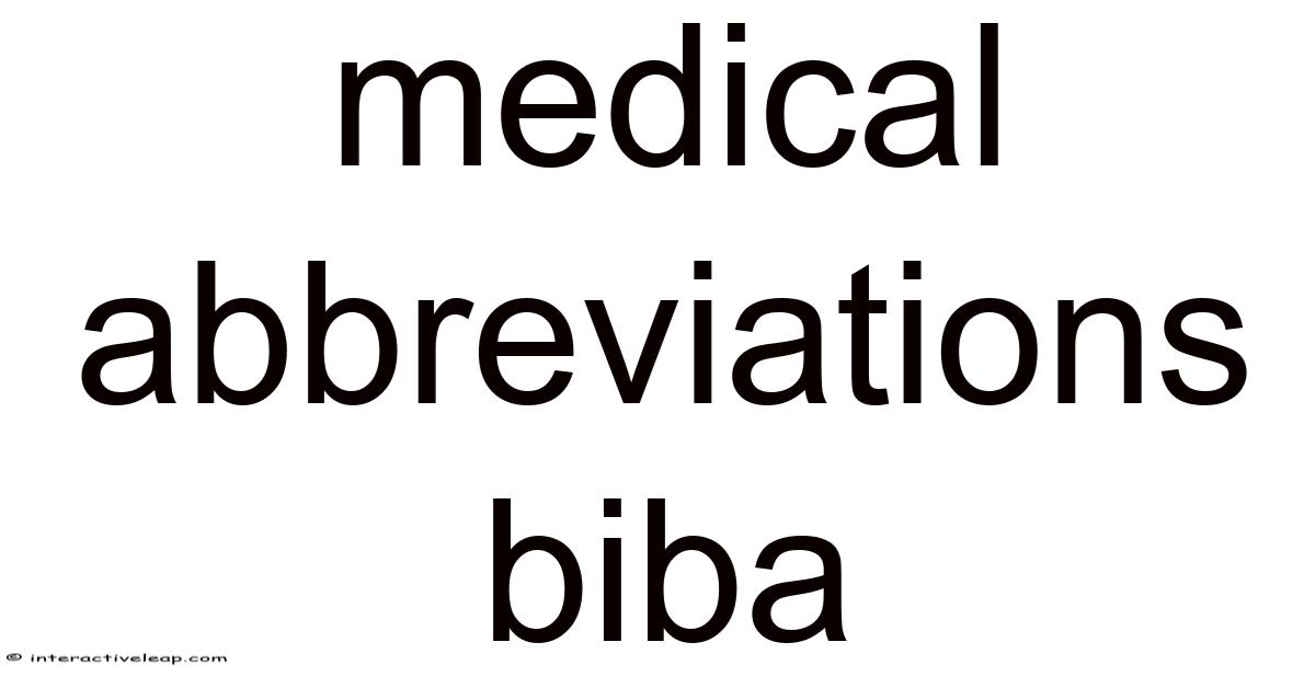 Medical Abbreviations Biba